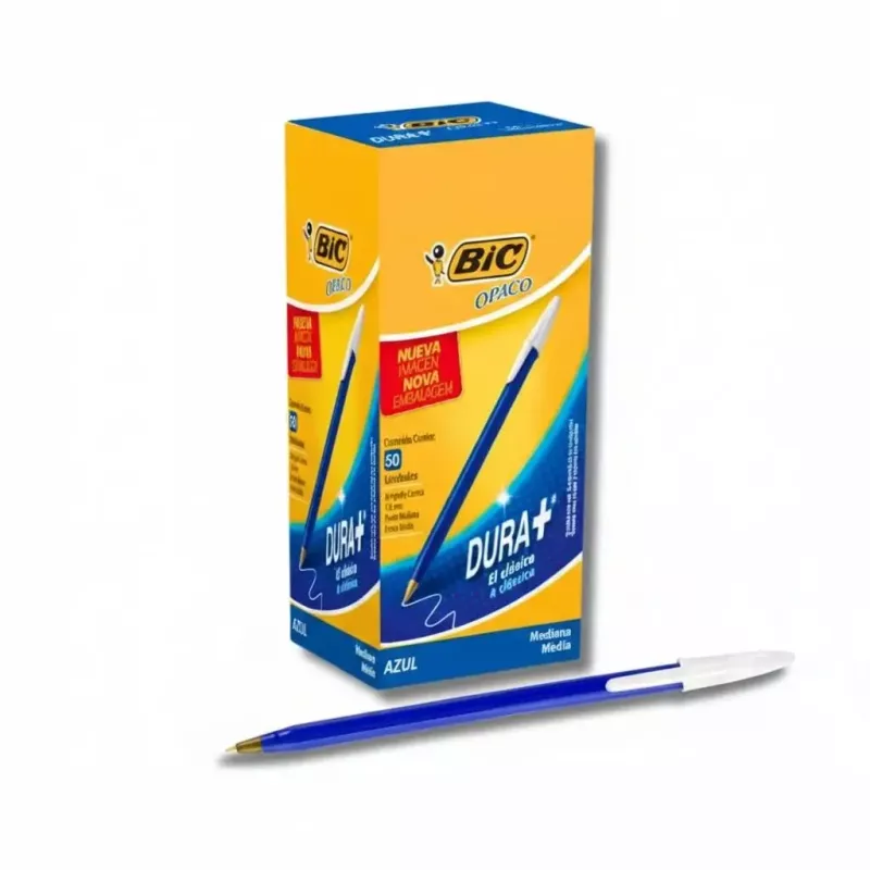 Bolígrafo Bic Opaco de Trazo Grueso Azul - Calidad Premium